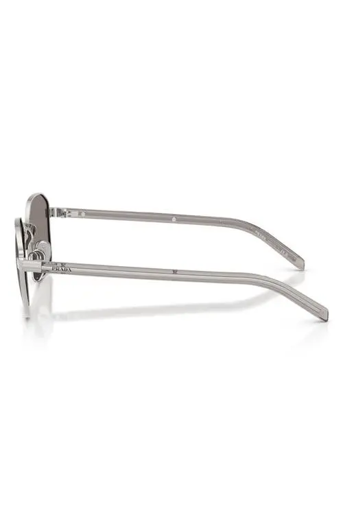 Prada 51mm Square Sunglasses - Silver/dark Grey