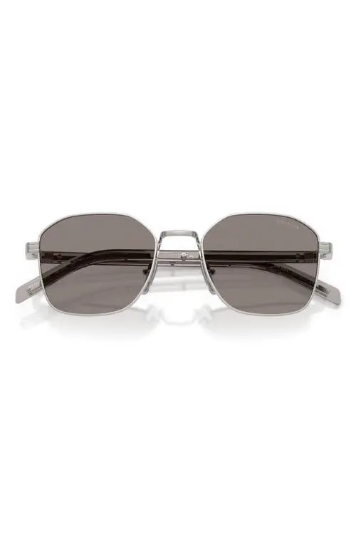 Prada 51mm Square Sunglasses - Silver/dark Grey