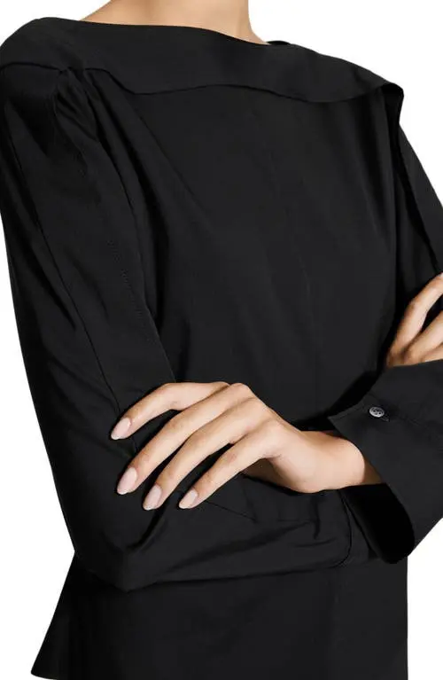 Theory Button Sleeve Boat Neck Top