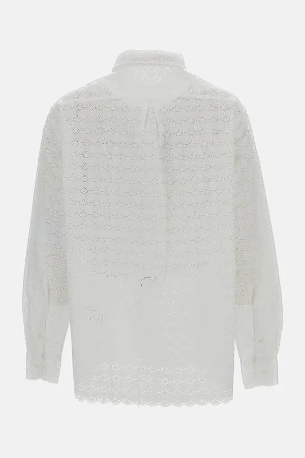 META CAMPANIA COLLECTIVE Pablo Embroidered Cotton Shirt - Bianco