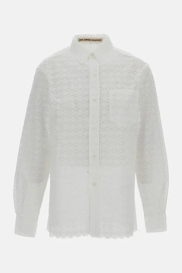 META CAMPANIA COLLECTIVE Pablo Embroidered Cotton Shirt - White