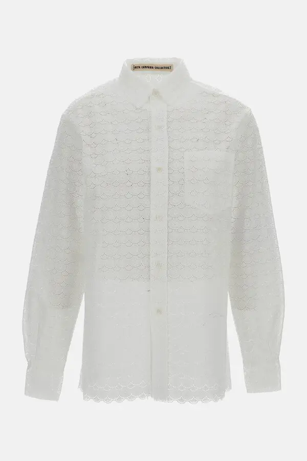 META CAMPANIA COLLECTIVE Pablo Embroidered Cotton Shirt - White