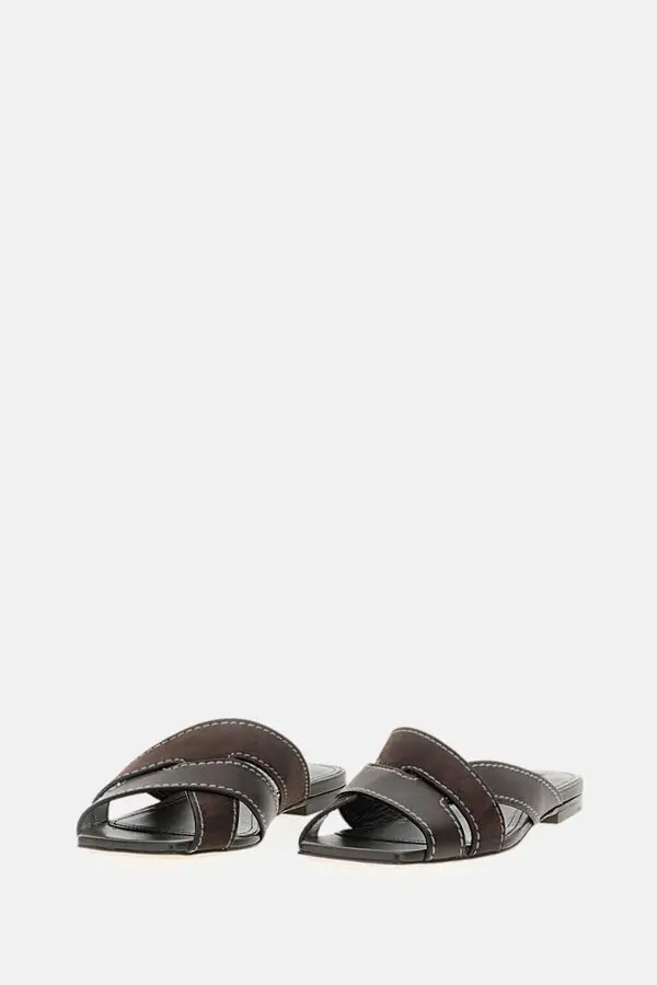 TOD'S Sandali In Cuoio Liscio E Scamosciato - Brown