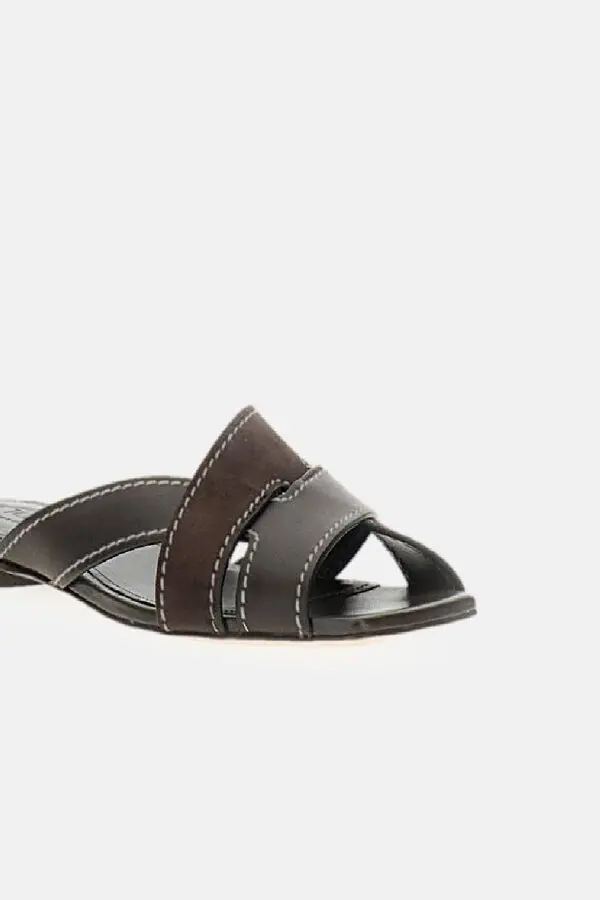 TOD'S Sandali In Cuoio Liscio E Scamosciato - Brown