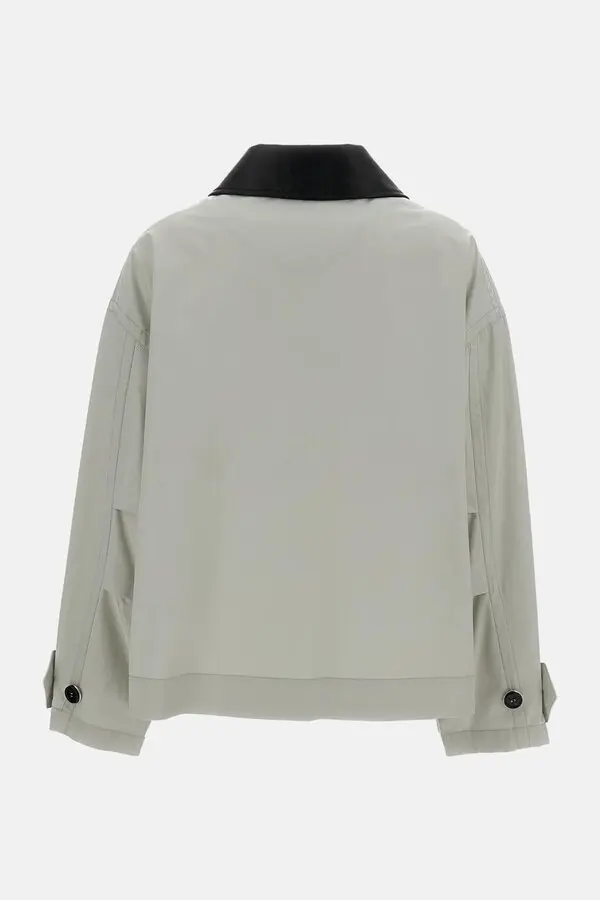 DURAZZI MILANO Relaxed Fit Jacket With Leather Collar - Grey