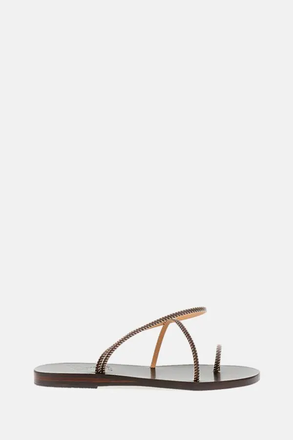 ANCIENT GREEK SANDALS Eleftheria Stitch Sandals - Brown