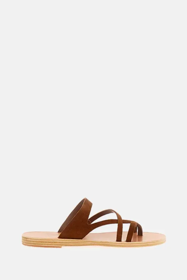 ANCIENT GREEK SANDALS Flat Suede Sandals - Brown