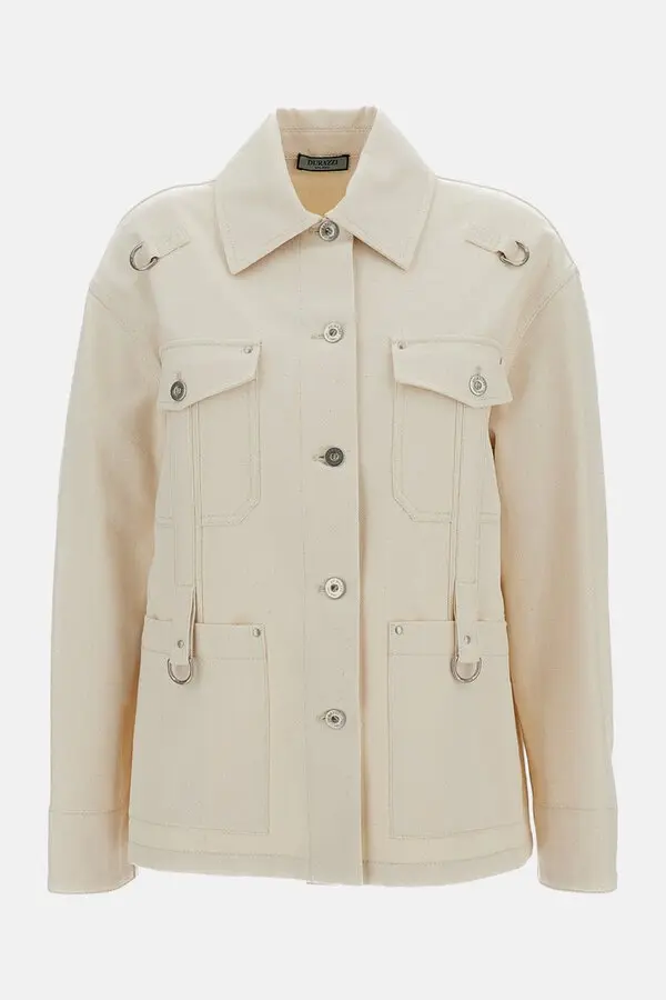 DURAZZI MILANO Denim Overshirt - Beige