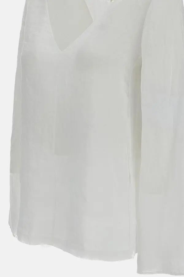 BIFFI V-neck Linen Top