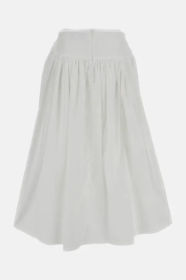 Simone Rocha Peplum Cotton Skirt - White