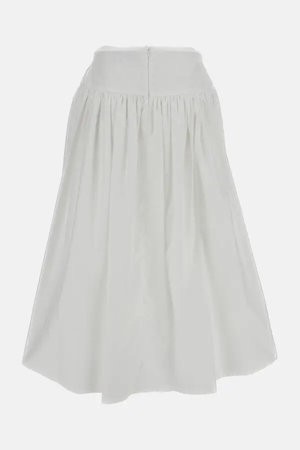 Simone Rocha Peplum Cotton Skirt - White