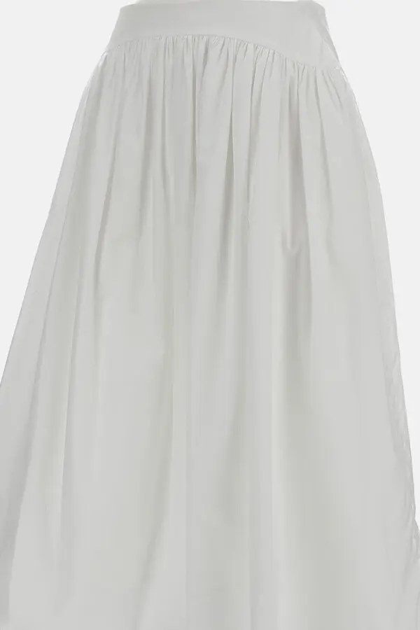 Simone Rocha Peplum Cotton Skirt - White