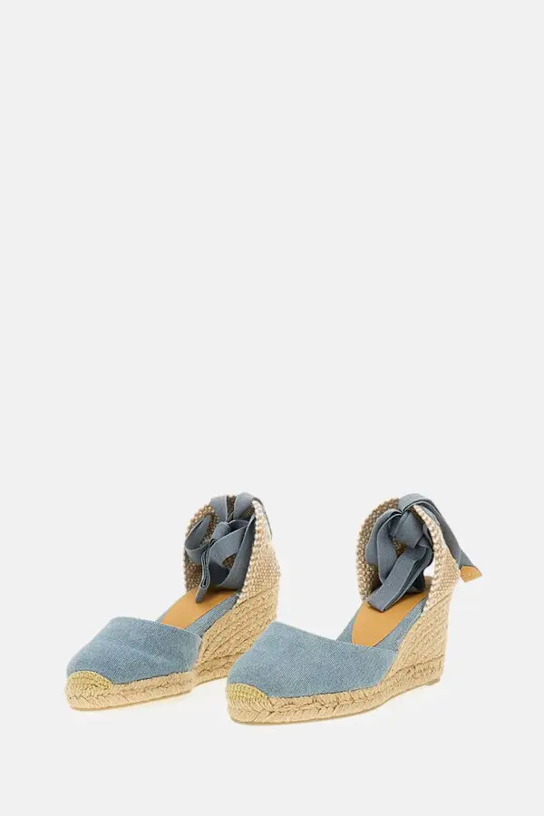 CastaÑer Charming 80mm Wedge Espadrilles - Sky Blue