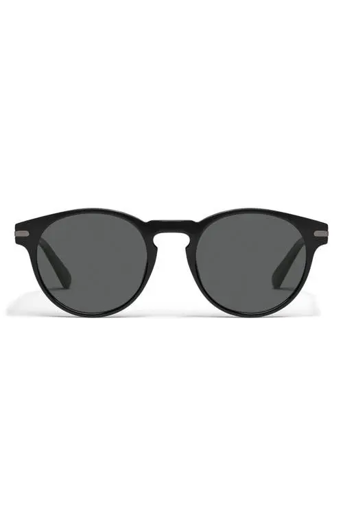 Quay 52mm Polarized Round Sunglasses - Black/smoke Polarized