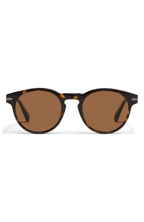 Quay 52mm Polarized Round Sunglasses - Dark Tort/brown Polarized