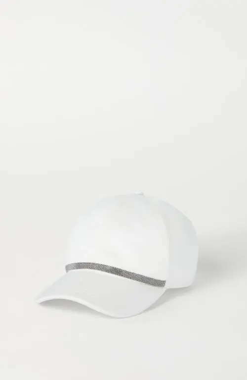 Brunello Cucinelli Baseball Cap With Monili - White