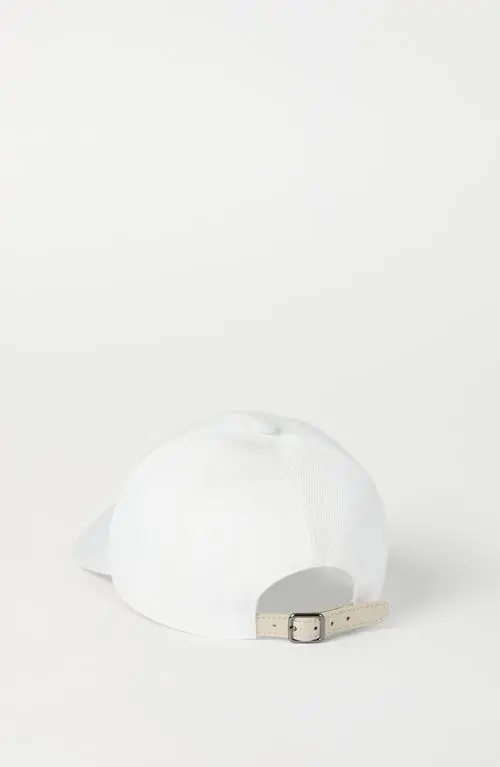 Brunello Cucinelli Baseball Cap With Monili - White
