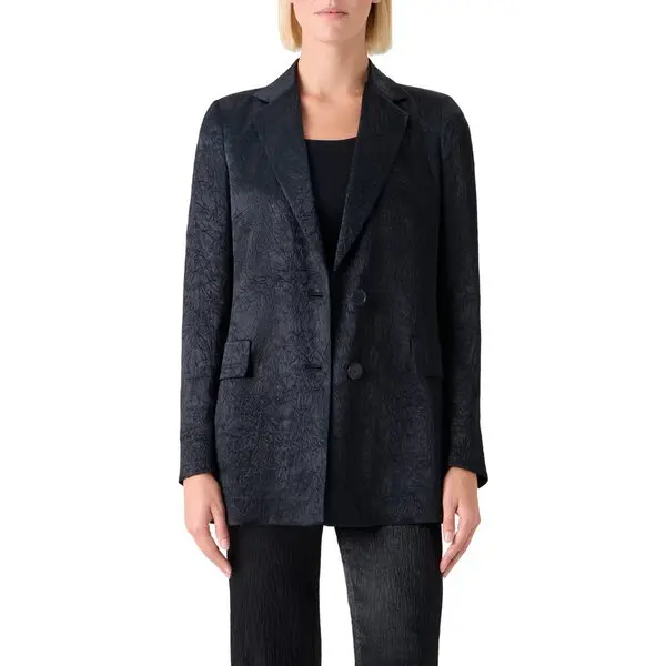 Akris Relaxed-fit Crinkled Satin Jacket