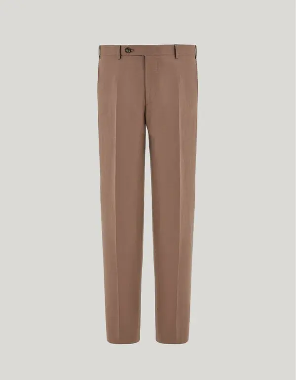 Canali Regular-fit Linen And Silk Pants - Brown