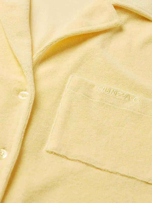 Hunza G Terry Toweling Cuban Shirt - Butter