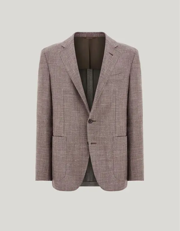 Canali Wool, Silk And Linen Blend Modern-fit Jacket - Brown