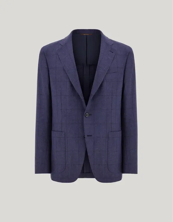 Canali Silk And Cashmere Modern-fit Overcheck Jacket