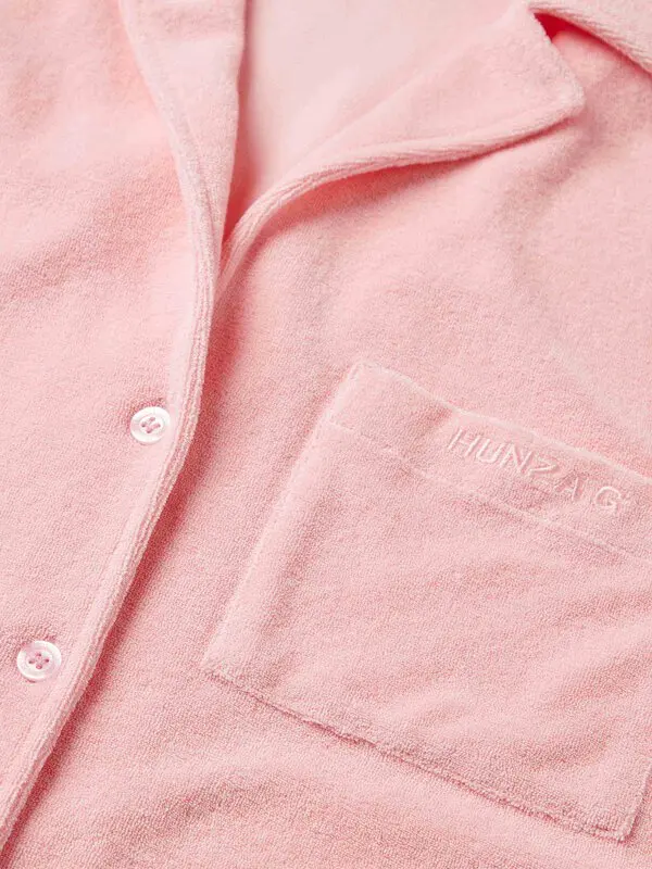 Hunza G Terry Towelling Cuban Shirt - Pink