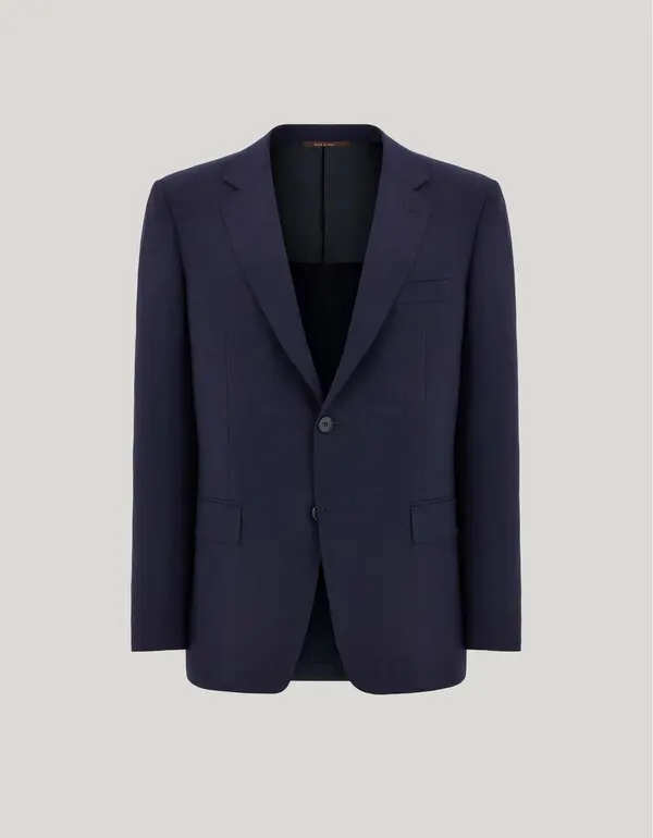 Canali Navy Cashmere Single-breasted Jacket - Blue