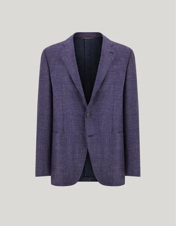 Canali Modern-fit Wool, Silk, And Linen Jacket - Blue