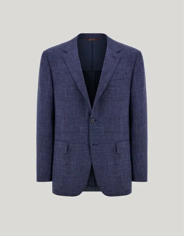 Canali Wool, Silk And Linen Jacket - Blue