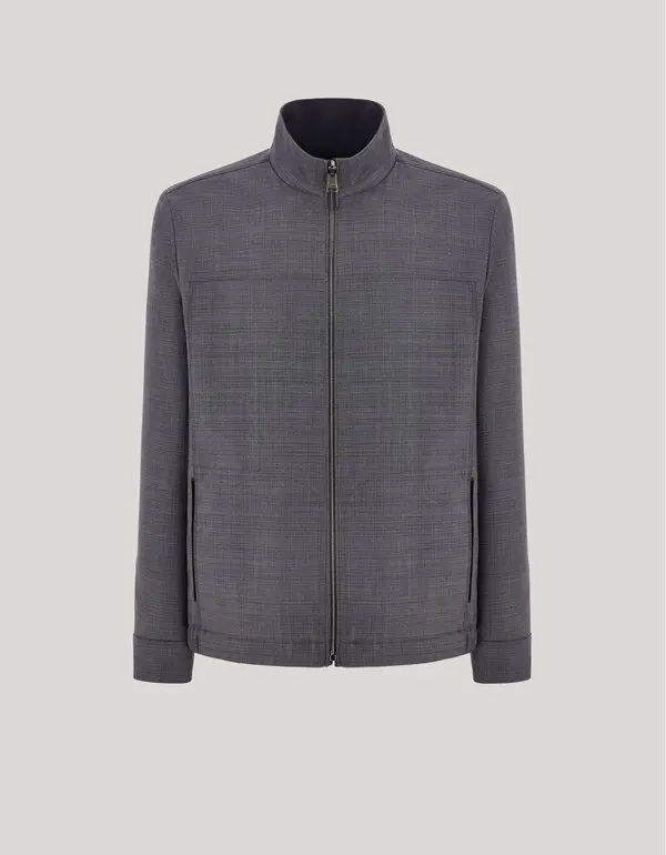 Canali Wool And Technical Fabric Reversible Jacket - Grey