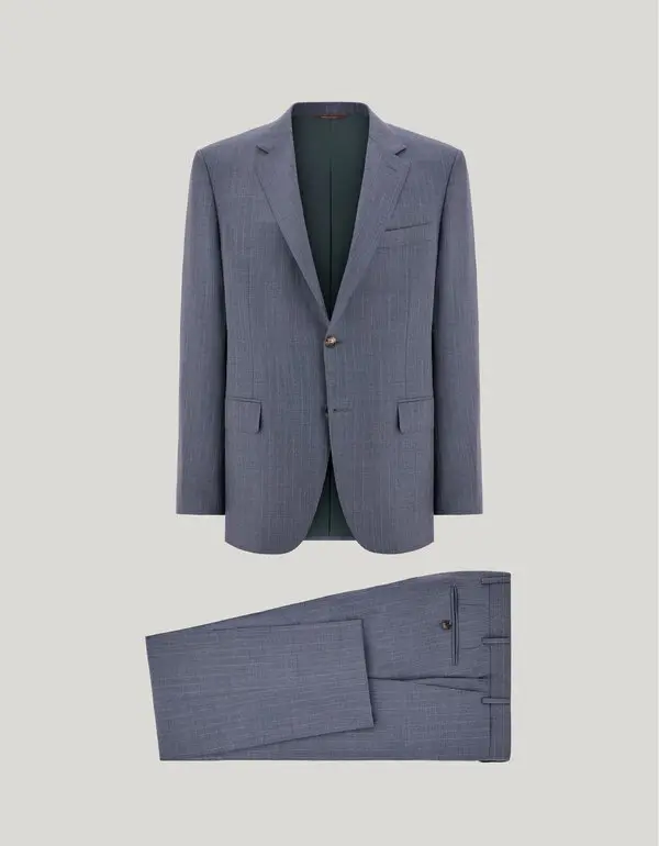 Canali Brianza Pinstripe Wool Regular-fit Suit - Green