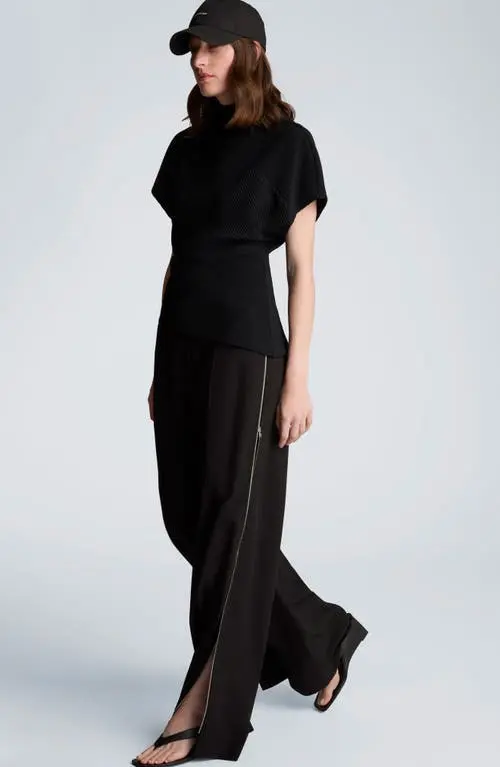 KENNETH COLE Asymmetric Rib Knit Top