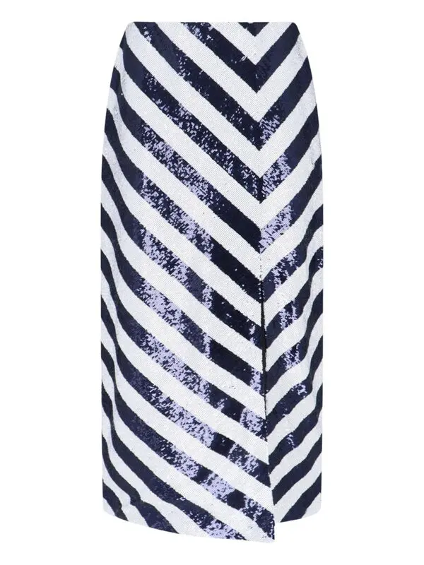 Ralph Lauren Sequin Embellished Midi Skirt - Blue