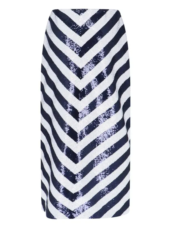 Ralph Lauren Sequin Embellished Midi Skirt - Blue