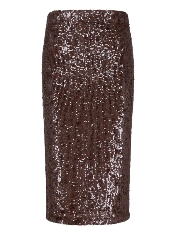P.a.r.o.s.h Sequin Midi Skirt - Brown