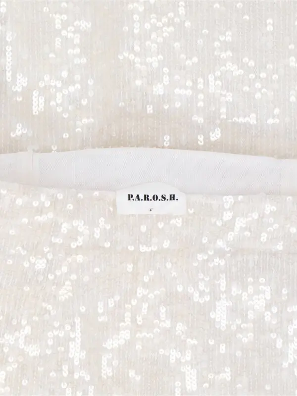 P.a.r.o.s.h Sequin Midi Skirt - White