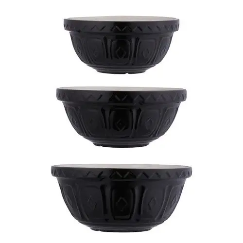 MASON CASH Color Mix 3 Piece Mixing Bowl Set - Black