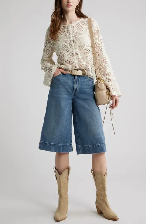 Treasure & Bond High Waist Wide Leg Cropped Jeans
