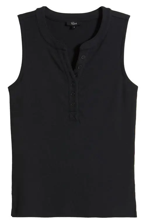 Rails Mayla Rib Henley Tank - Black