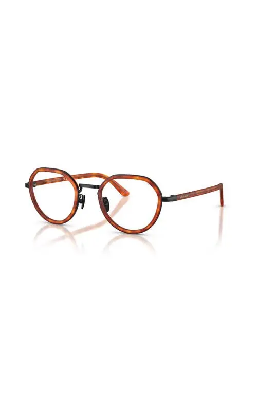 Giorgio Armani 49mm Round Optical Glasses - Tortoise