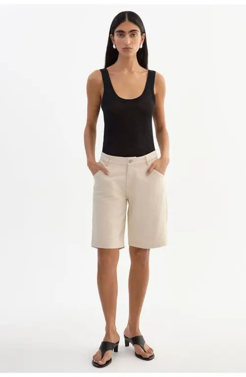 LAMARQUE Barry Linen Twill Bermuda Shorts - Natural