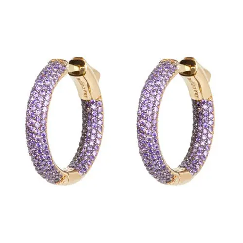 NICKHO REY Mini Tire Hoop Earrings - Purple/gold