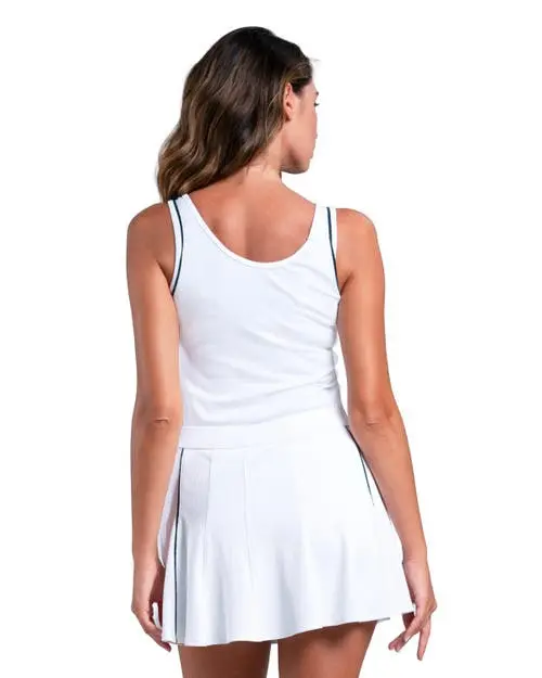 Lucky In Love Match Point Henley Tank - White/navy