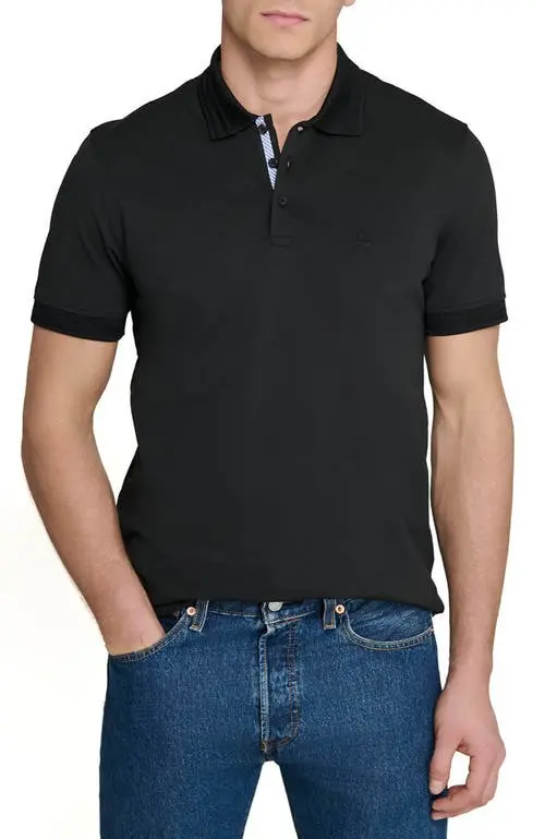 CON.STRUCT Slim Fit Short Sleeve Solid Polo - Black