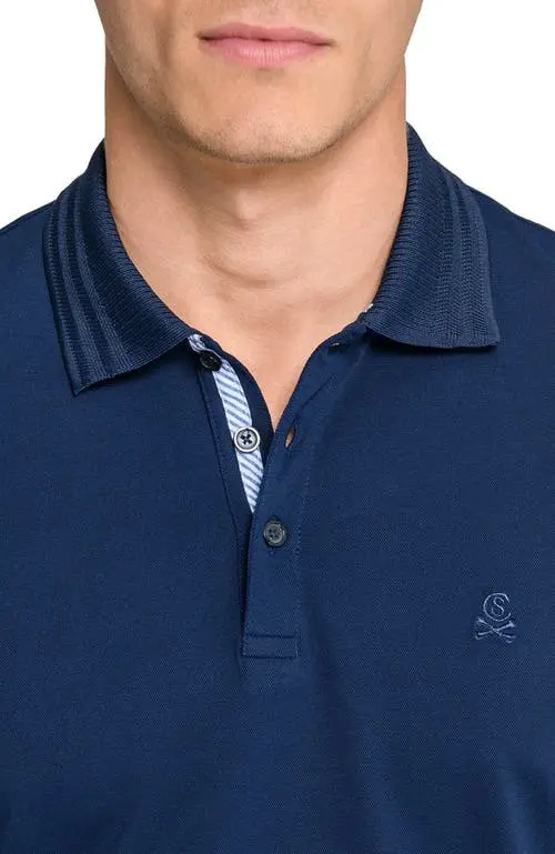 CON.STRUCT Slim Fit Short Sleeve Solid Polo - Navy