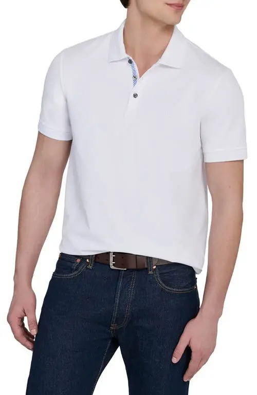 CON.STRUCT Slim Fit Short Sleeve Solid Polo - White