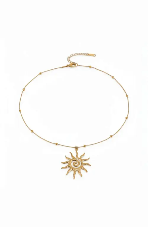 HUMANIST BEAUTY Vortex Sun Pendant Necklace - Gold