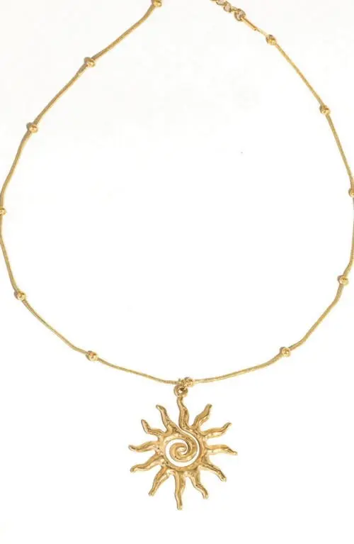 HUMANIST BEAUTY Vortex Sun Pendant Necklace - Gold