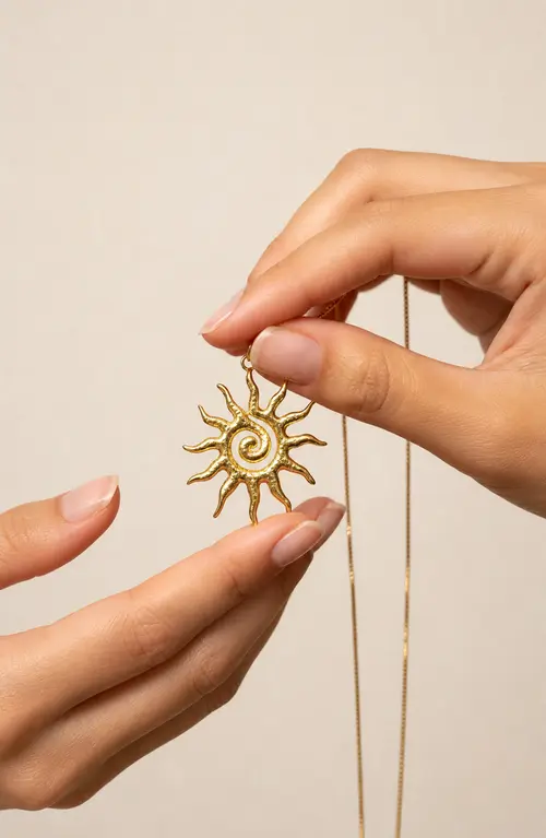 HUMANIST BEAUTY Vortex Sun Pendant Necklace